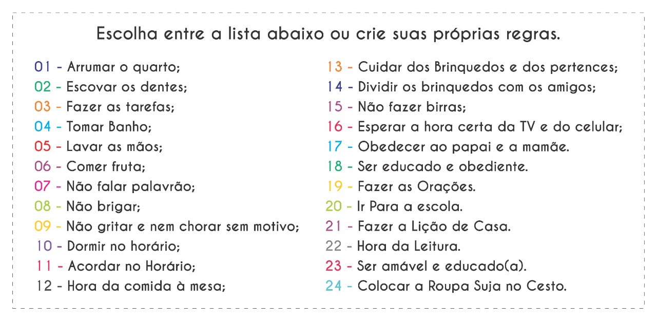 Quadro De Incentivo Ao Bom Comportamento Infantil